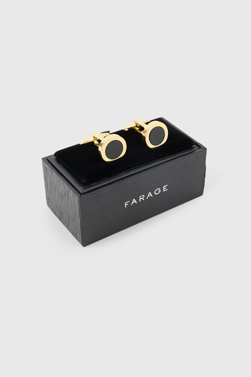 Round Gold Plated Cufflinks – Farage